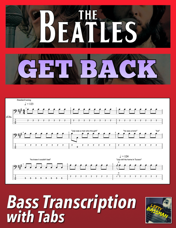 The Beatles - Get Back /// Bass transcription with tab