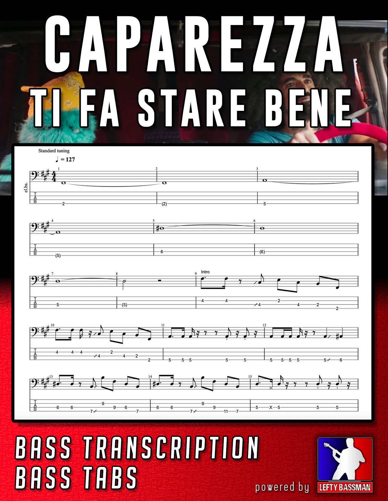 Caparezza - Ti Fa Stare Bene // Bass Transcription with Tabs