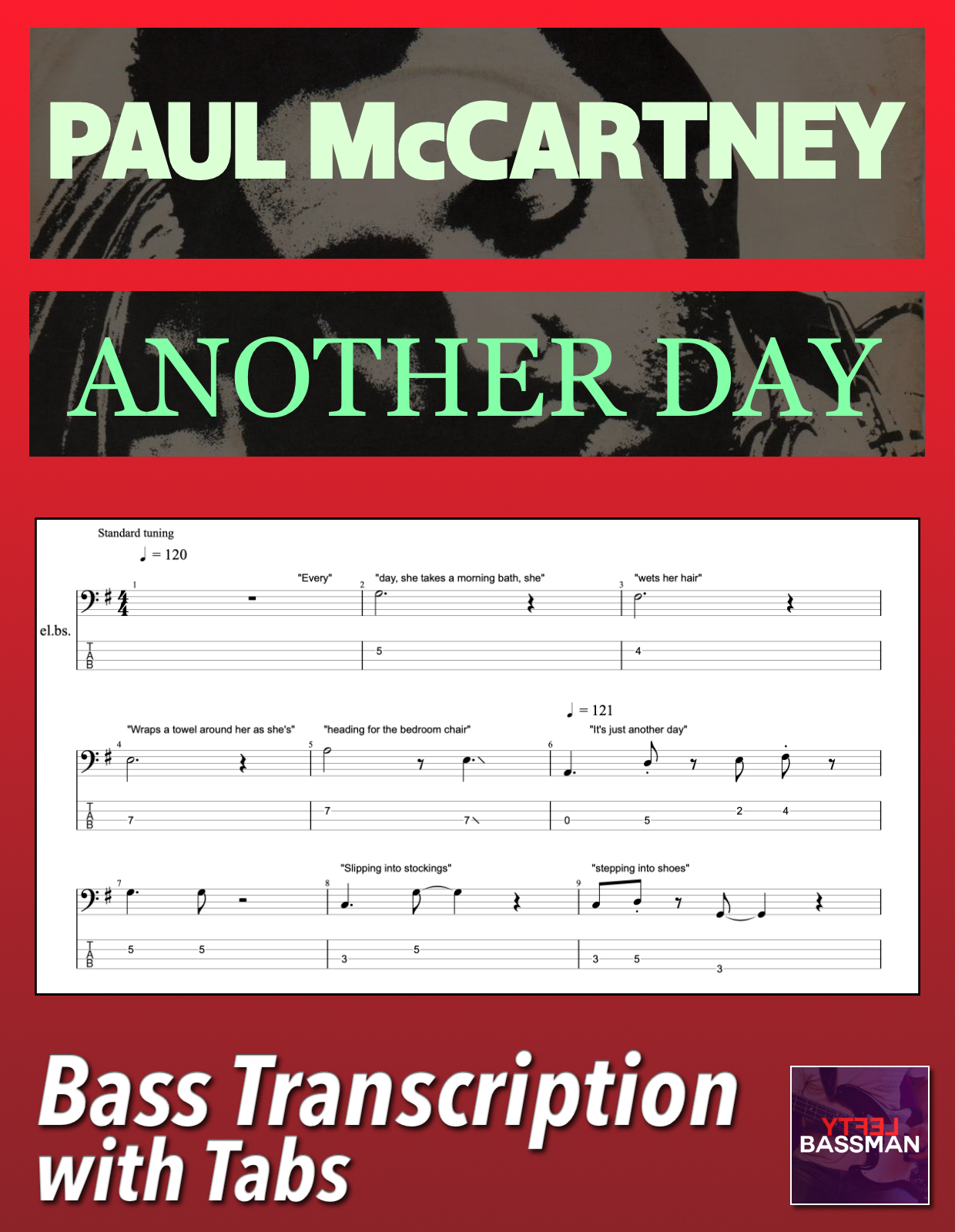 Paul McCartney - Another Day /// Bass transcription with tabs & Audio track