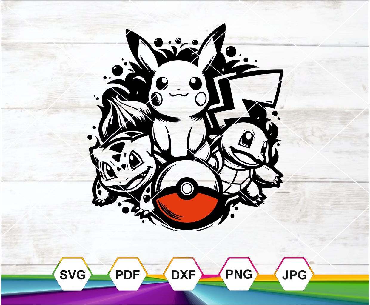 Pokemon Svg, Pikachu Svg, Bulbasaur Svg, Squirtle Svg, Cut file Svg ...