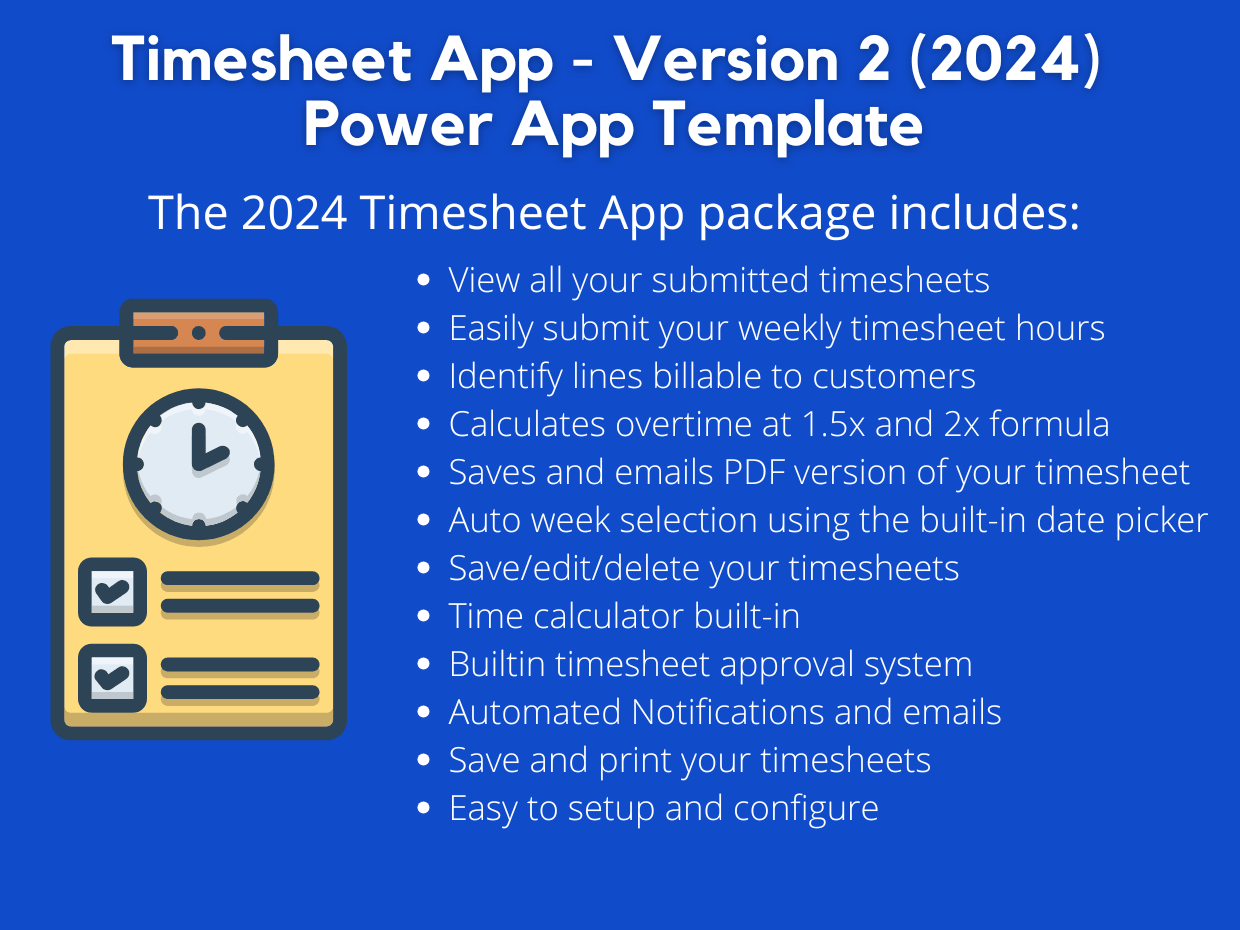 Power Apps Timesheet Template v2 | Simplify Time Tracking & Approvals