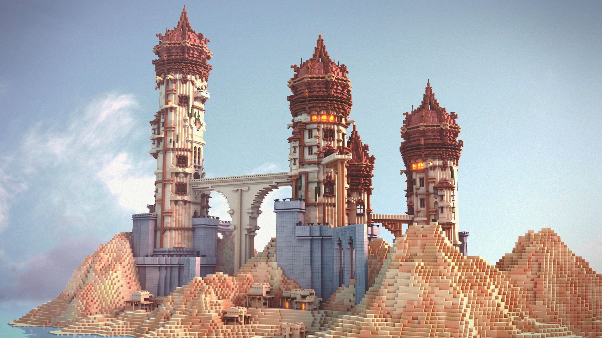 [FREE!] SUNFALLS RAMPART - Medieval Minecraft Lobby & Minigames Map by ...