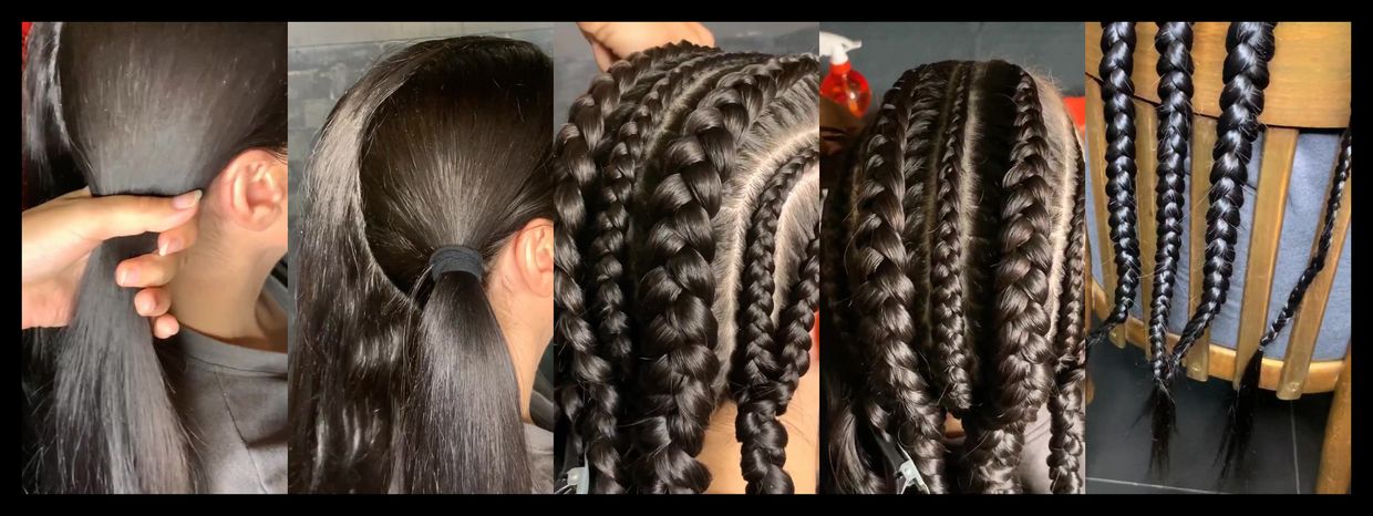 7 braids braiding process 18 minutes