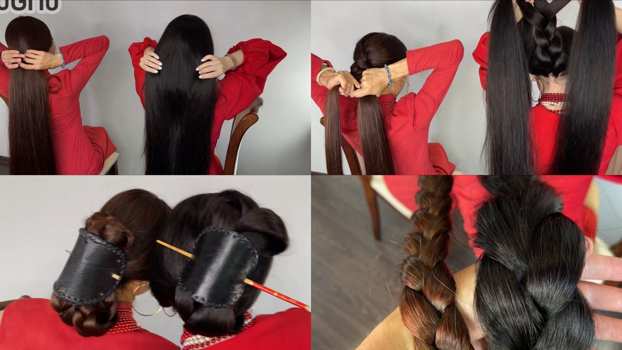 Two Rapunzel Folded braid 15 minutes+relaxing slowmo 5 minutes
