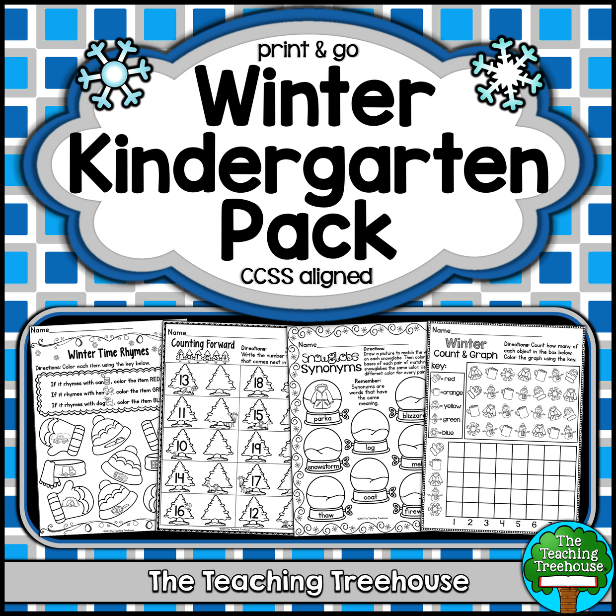 Winter Kindergarten Pack, Print & Go
