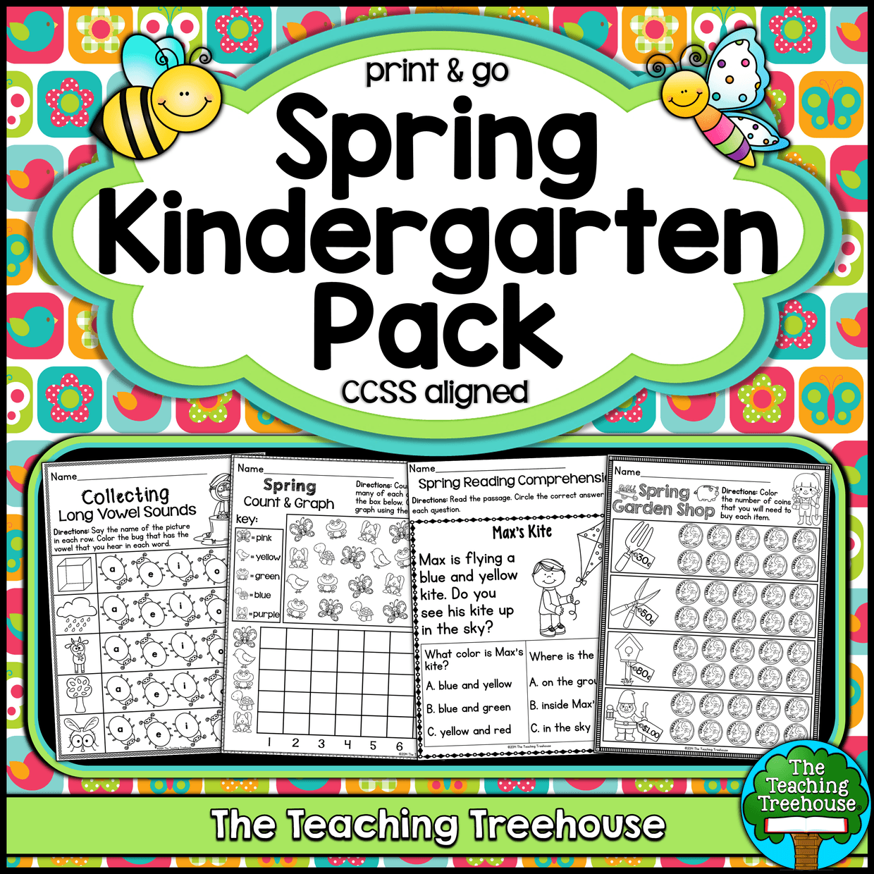 Spring Kindergarten Pack, Print & Go