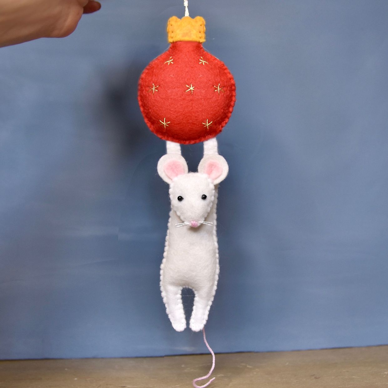 Mouse On Bauble - Christmas Tree Mice Felt Sewing Pattern - The Wishing ...