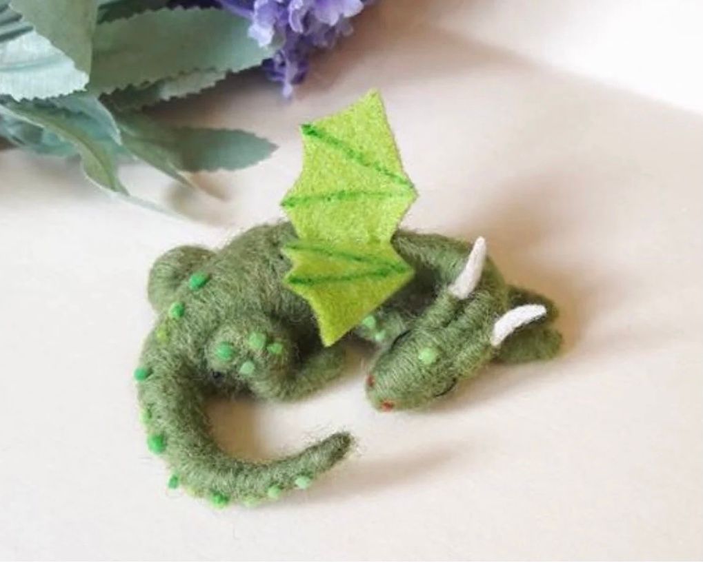 Sleeping Dragon - Needle Felting Pattern PDF - The Wishing Shed