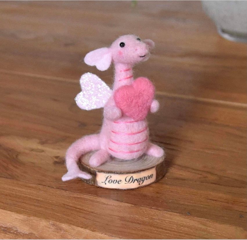 Miniature Love Dragon - Easy Needle Felting Pattern PDF - Tutorial