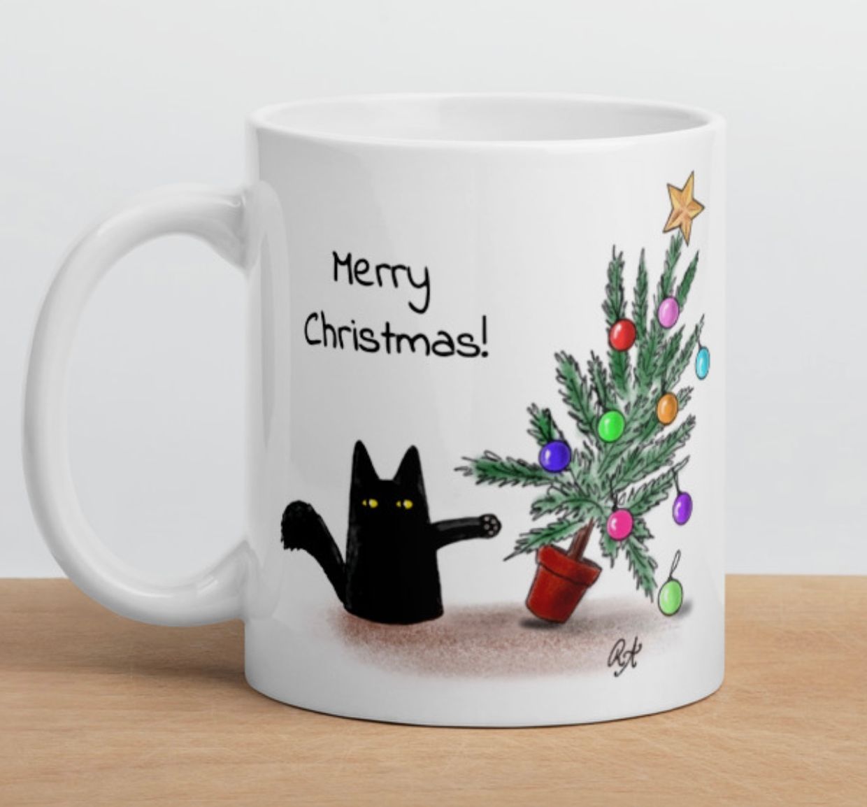Black Cat Knocking Over Christmas Tree The Wishing Shed Naughty Funny ...