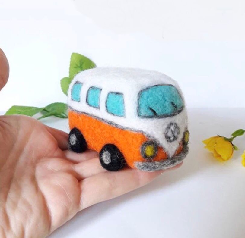Mini VW Camper Van - Needle Felting Pattern PDF - The Wishing Shed
