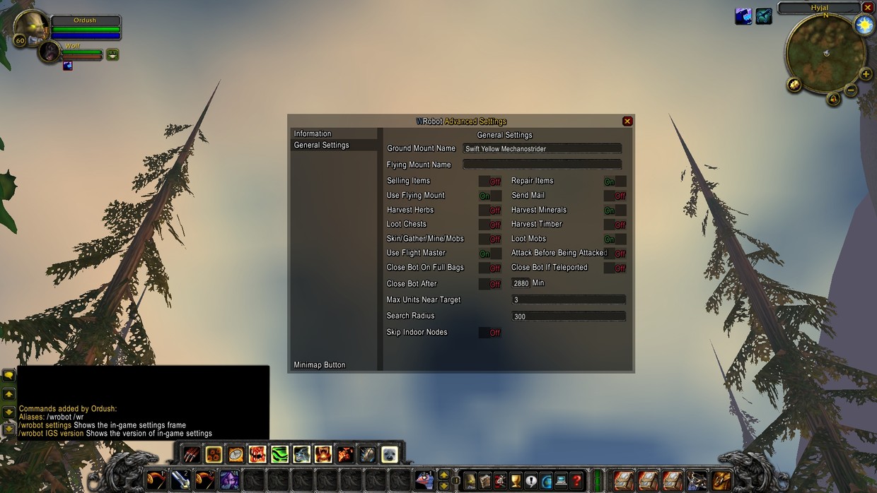 In-game Settings - WRobot Plugin - By Ordush V1.1.2