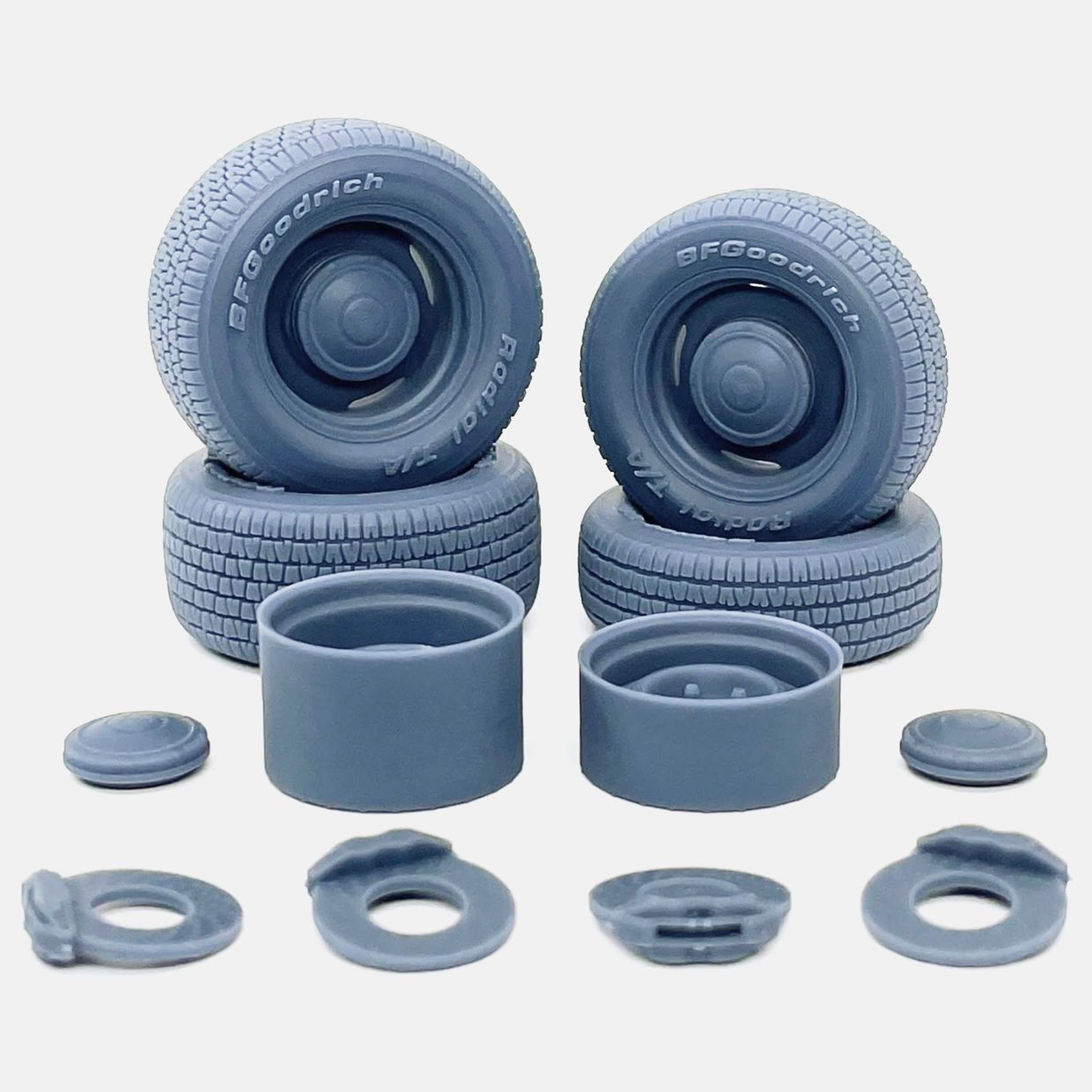 1/18 Resin, 15 inch Mopar Steelie Wheels, BFGoodrich Radial T/A Tires