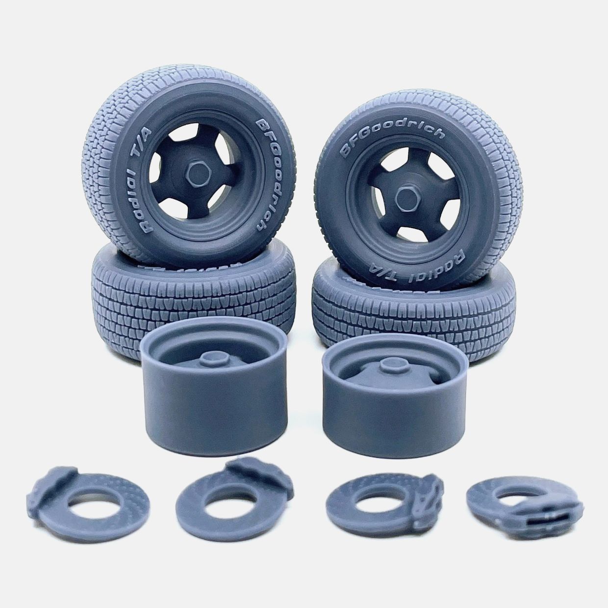 1/24 Resin, 15 inch American Racing Hammer Wheel, BFGoodrich Radial T/A ...