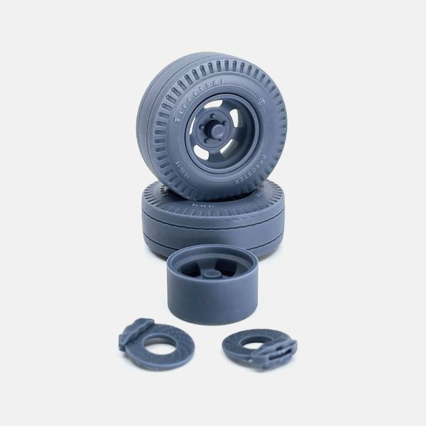 1/24 Resin 15x10 inch Indy Mag Wheels, Firestone Drags