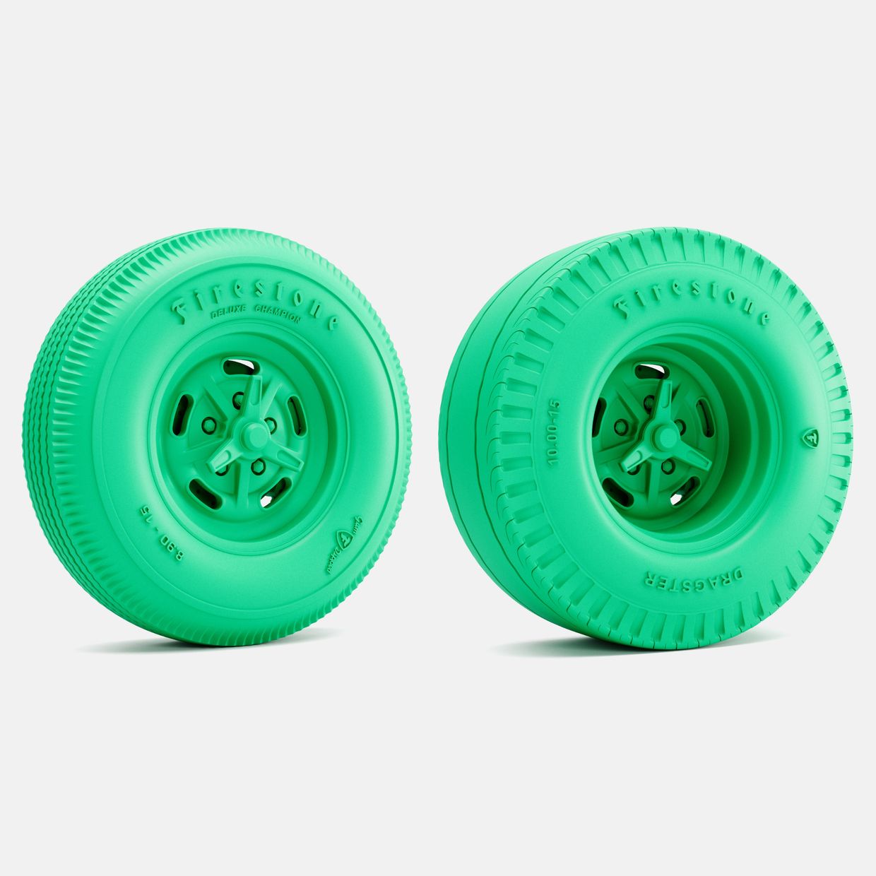 1/24 Scale, 15x7 & 15x10 Kidney Bean Wheels, Firestone Tires