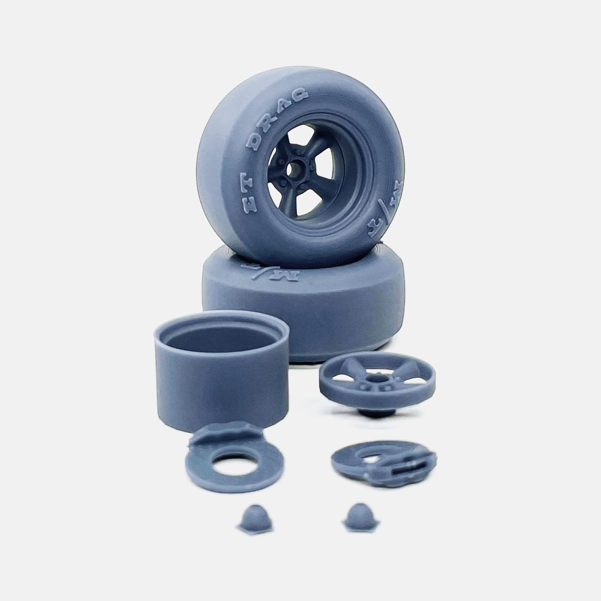 1/24 Resin, 15x10 Torq Thrust D Wheels, M/T ET Drag Tires