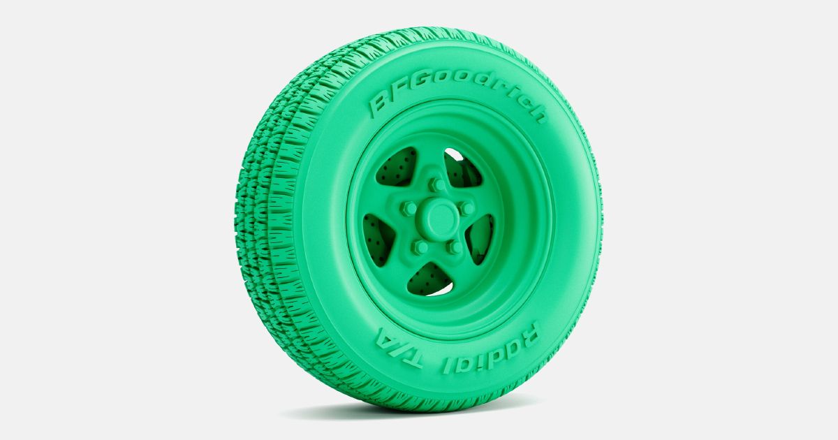 STL Download, 1/24 Scale, Weld Pro Star Wheel, BFGoodrich Radial T/A Tire