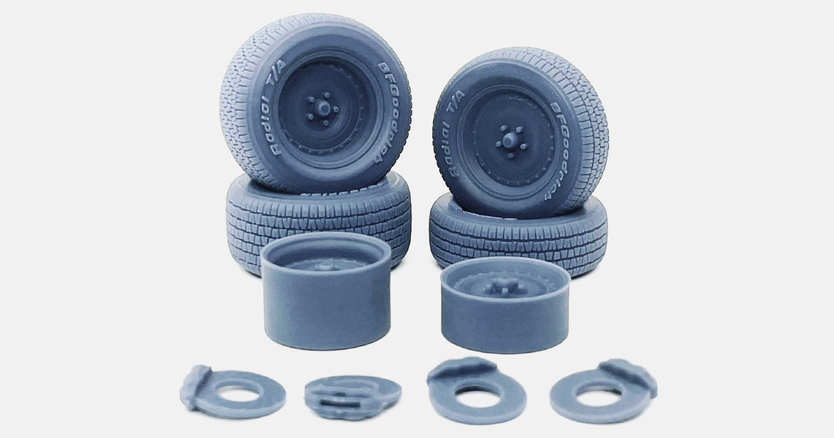 1/24 Resin, 15 inch Center Line Auto Drag Wheels, BFGoodrich Radial T/A ...