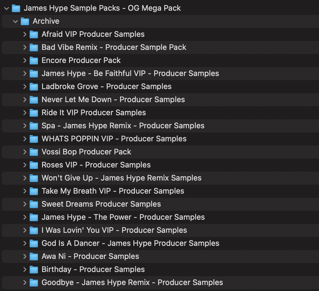 James Hype Sample Packs