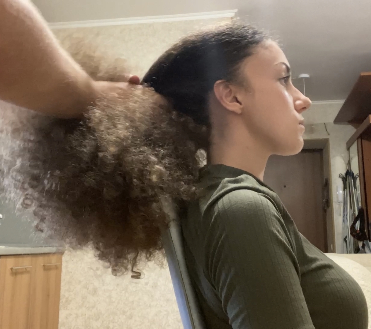 Two angles of Brushed Curls