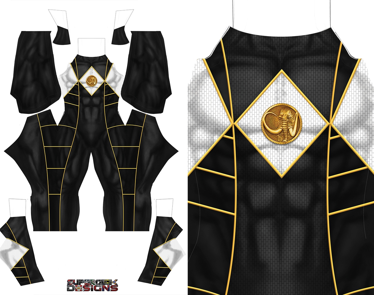 BLACK RANGER WITH EMBLEM pattern file