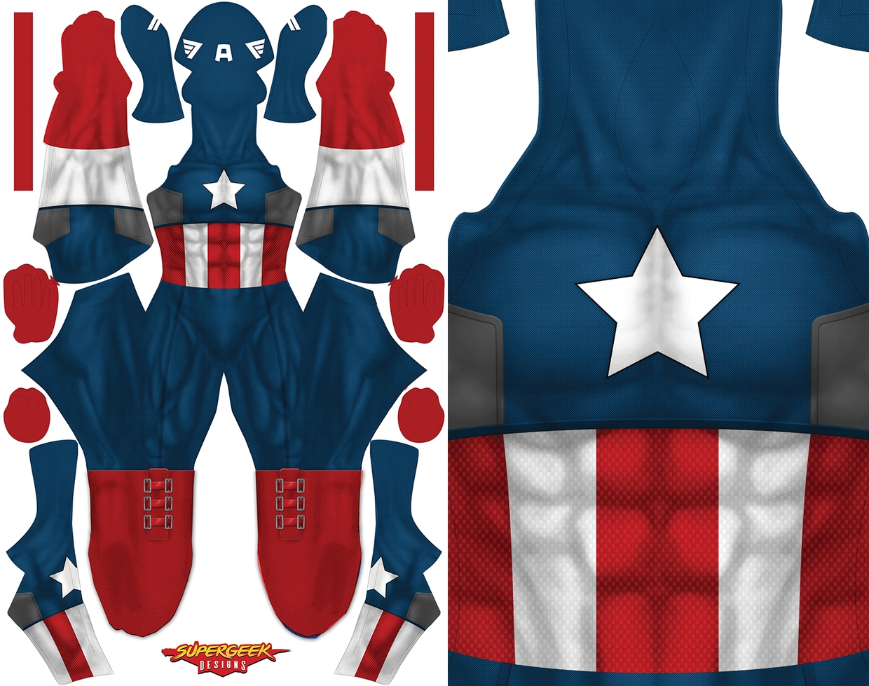 CAPTAIN AMERICA comic style pattern file