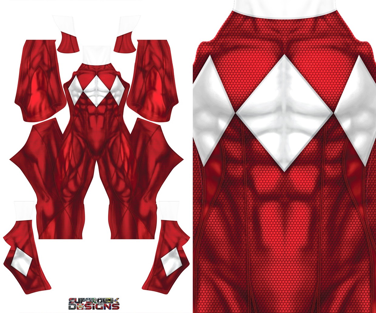 RED POWER RANGER concept (diamond edit) pattern file