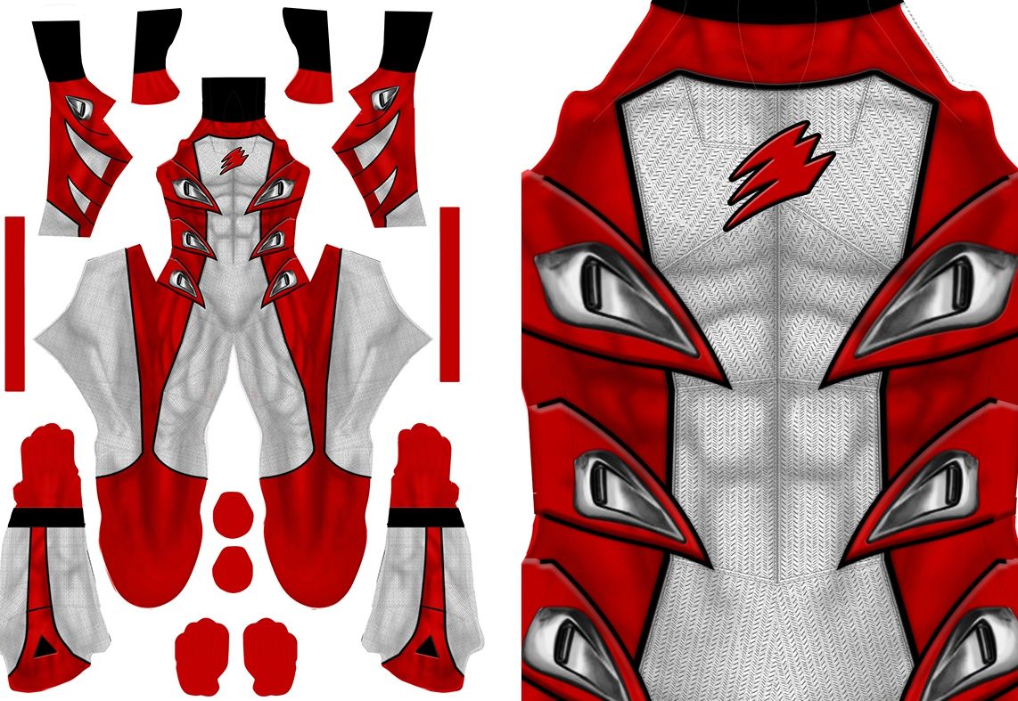 RED JUNGLE FURY RANGER pattern file