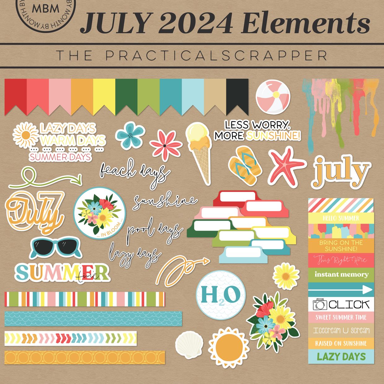 July Month By Month Elements