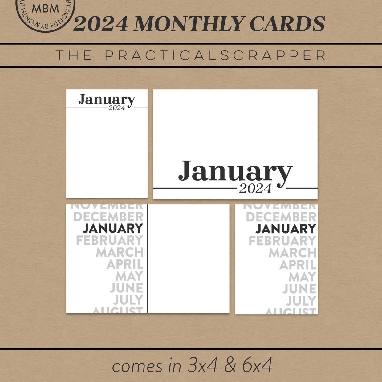 2024 Monthly Cards