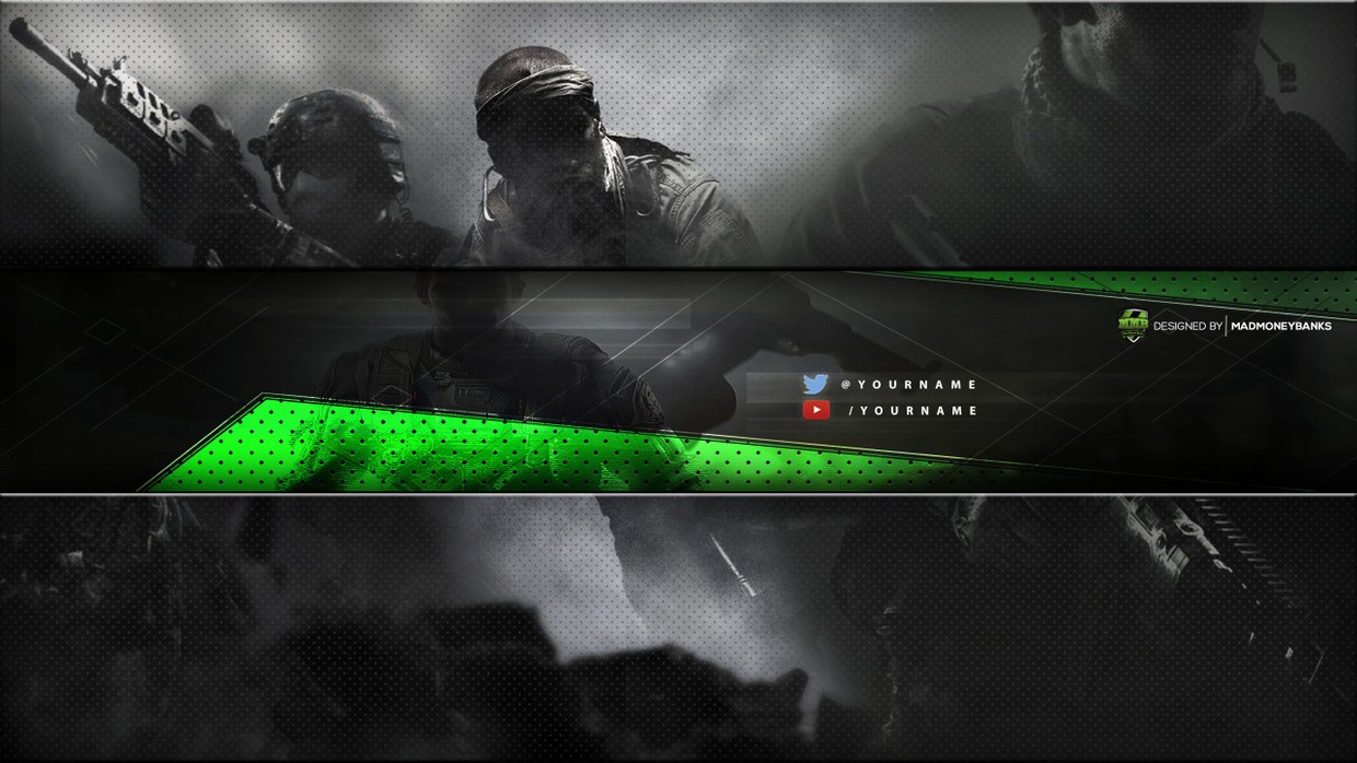 Minimalist Warfare YouTube Channel Banner Template