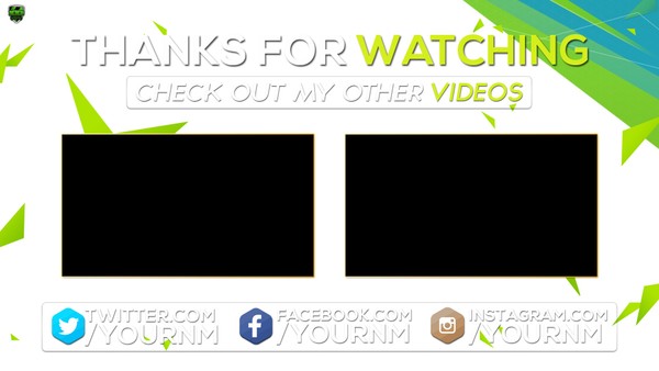 Vibrant Outro Card Template with Extras