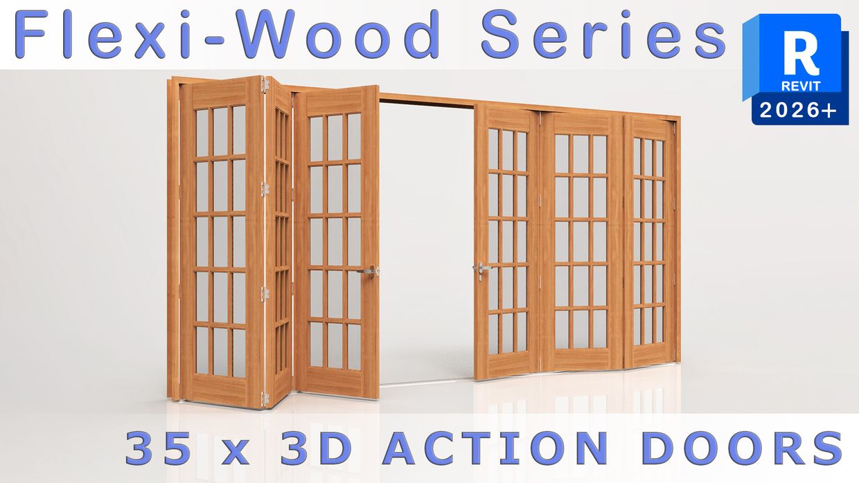 3D Action Doors : Flexi-Wood Collection (for Revit 2026+)