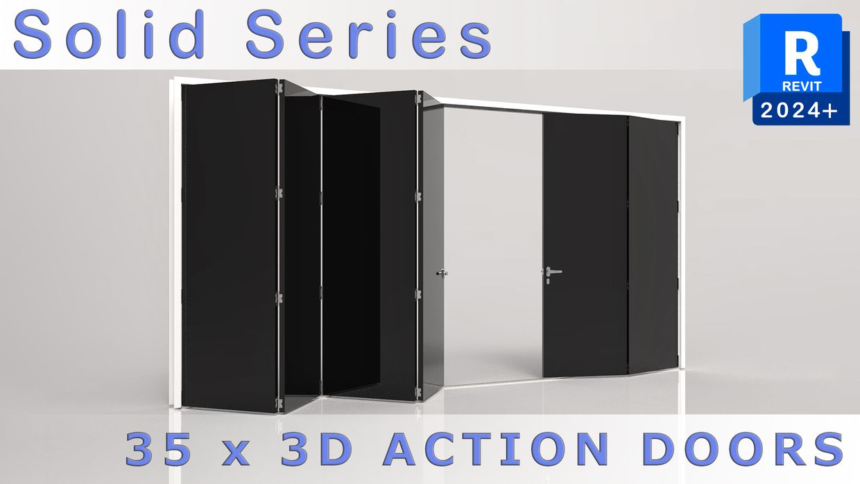 3D Action Doors : Solid Panel Collection (for Revit 2024+)
