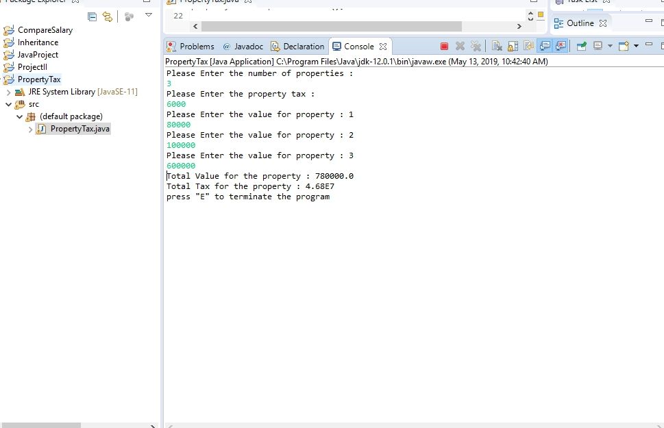 Java application program to calculate property tax Solved