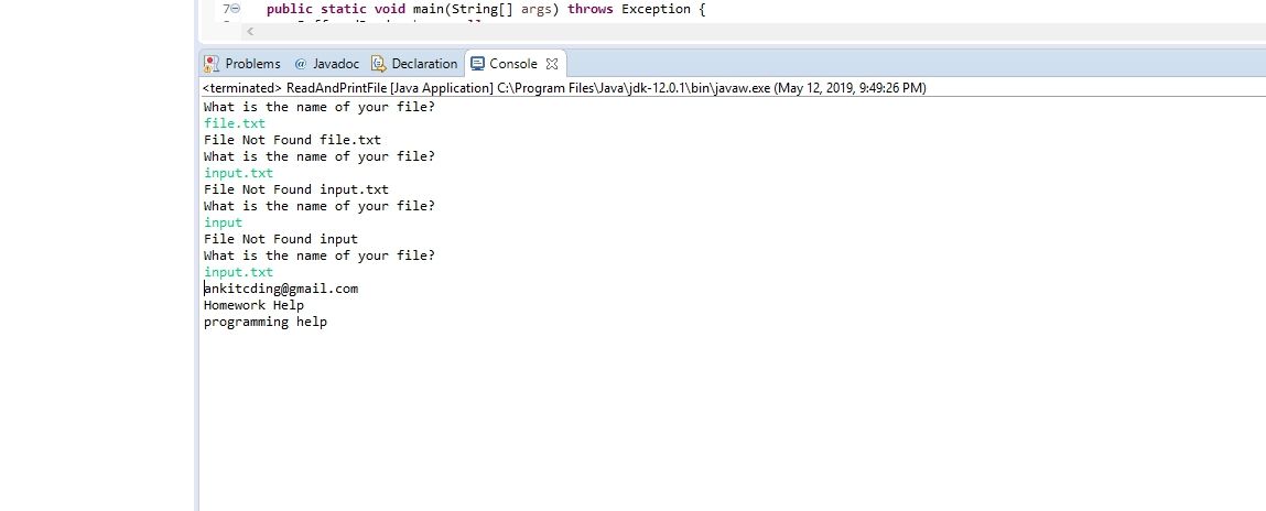 In a class named ReadAndEditFile.java Solved