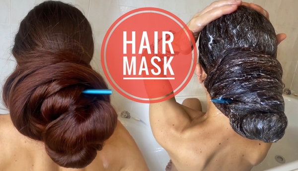 Real-life Rapunzel's hair mask in bath