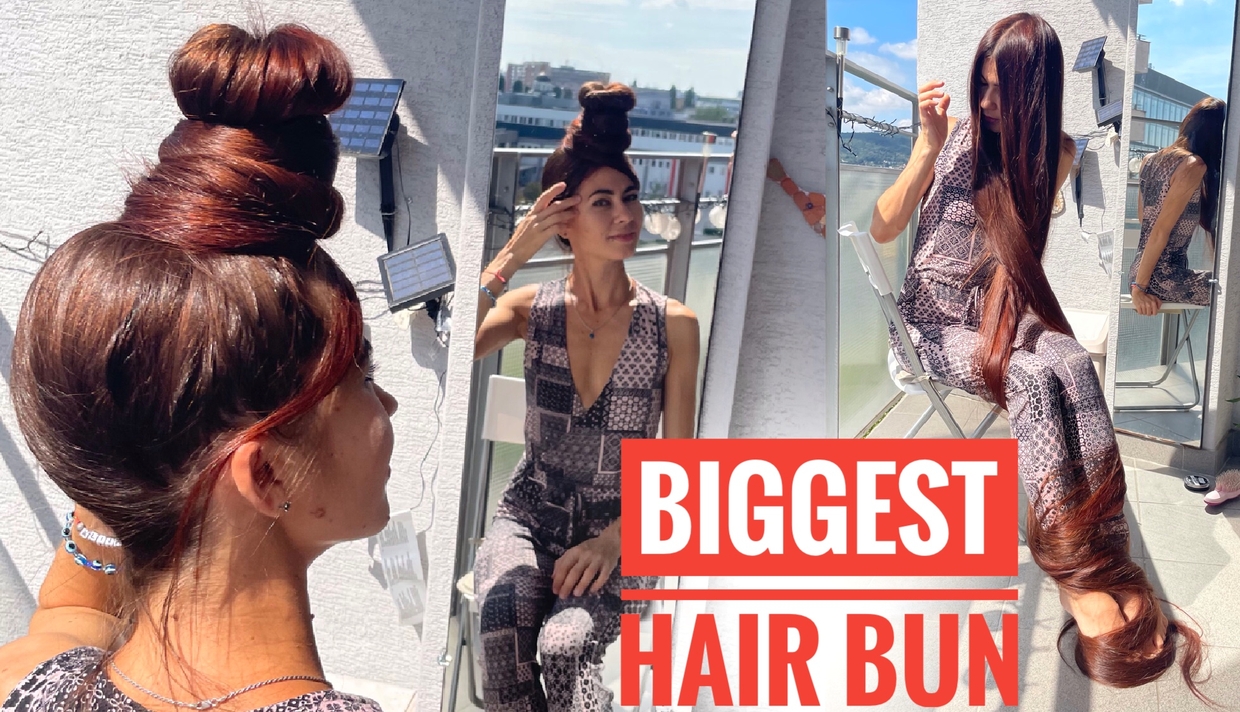 The biggest hair bun on the balcony. Rapunzel @aliia_more
