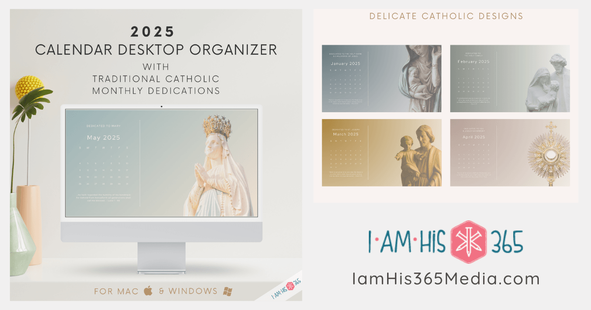 2025 Catholic Desktop Organizer Wallpaper Bundle | Monthly Desktop ...