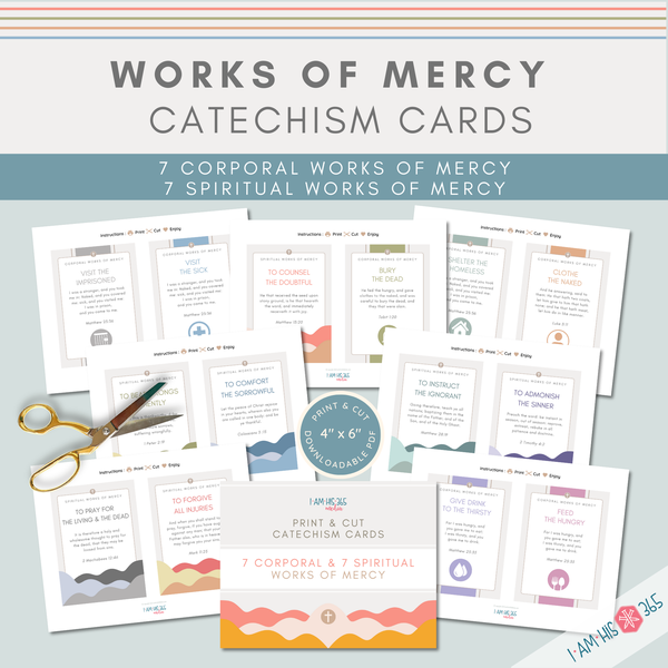 Works of Mercy Traditional Catholic Catechism Cards