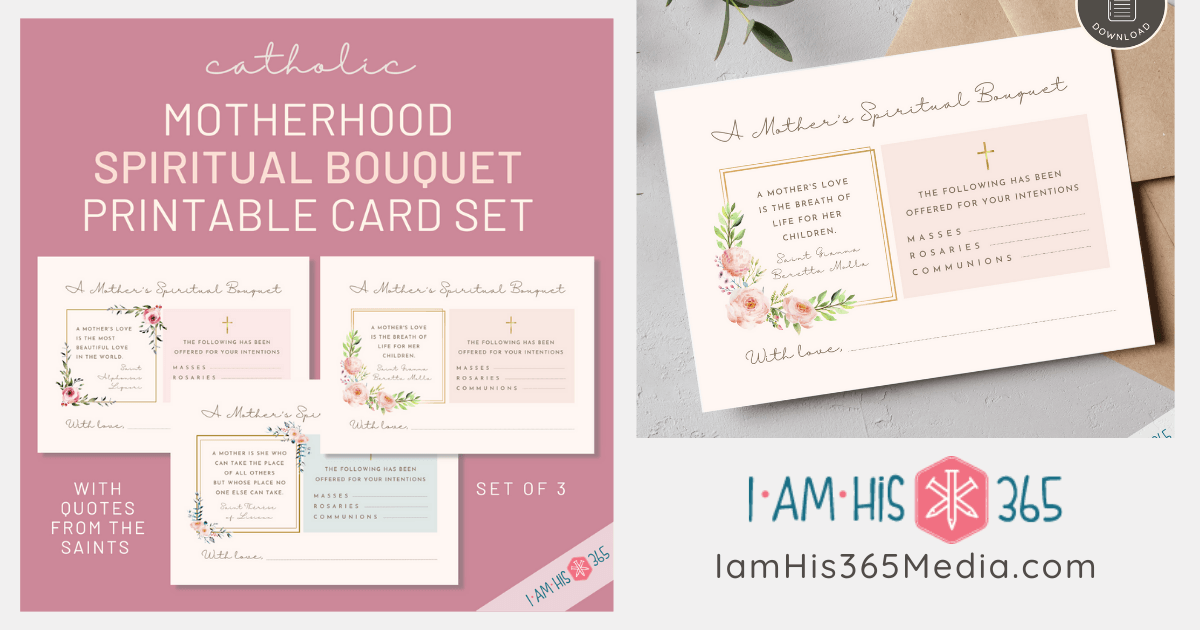 Printable Spiritual Bouquet Cards for Motherhood | Set of 3 Catholic ...
