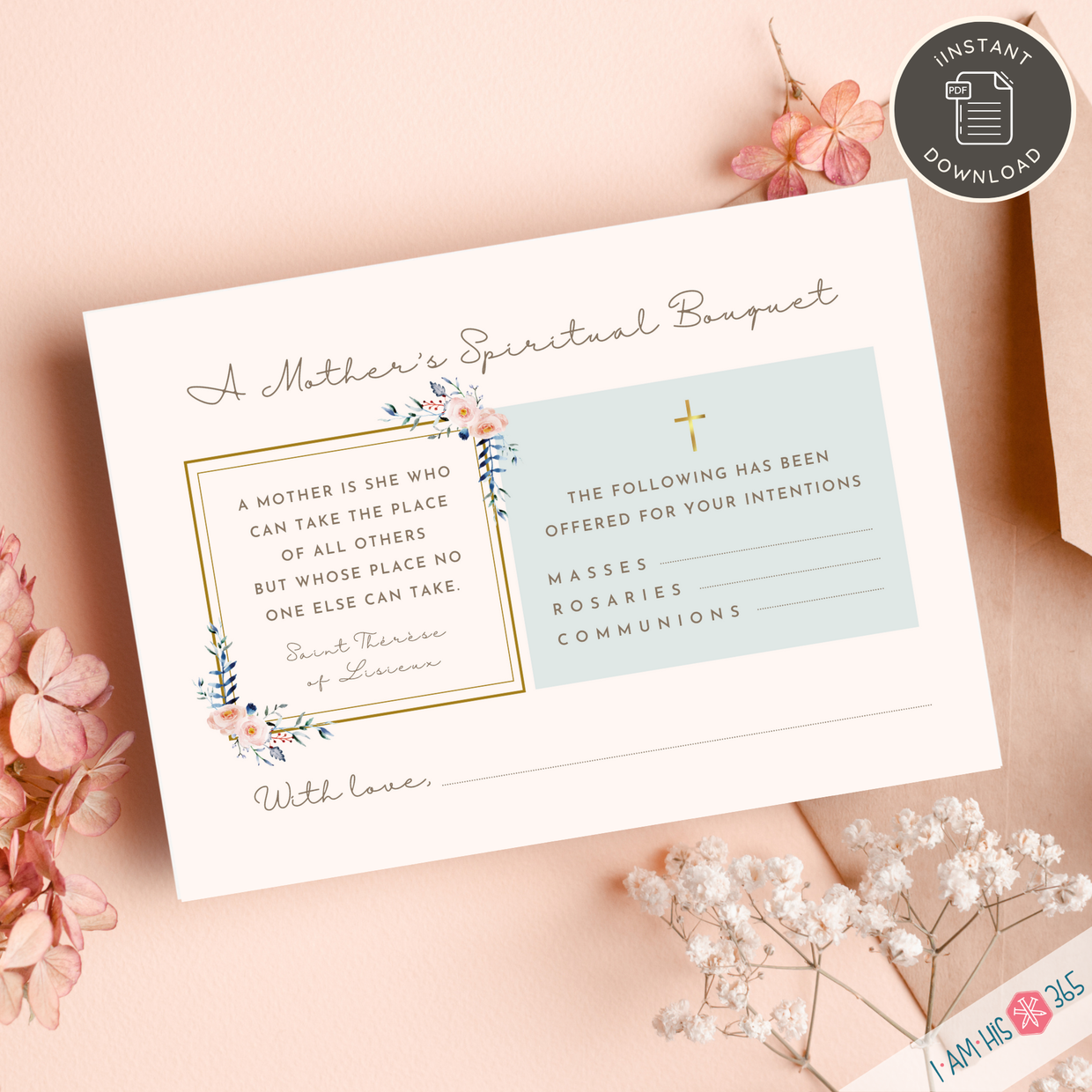 Printable Spiritual Bouquet Cards for Motherhood | Set of 3 Catholic ...