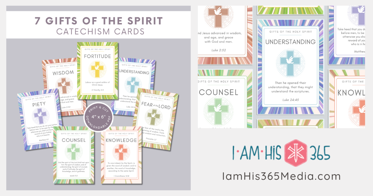 7 Gifts of the Holy Spirit Traditional Catholic Catechism Cards