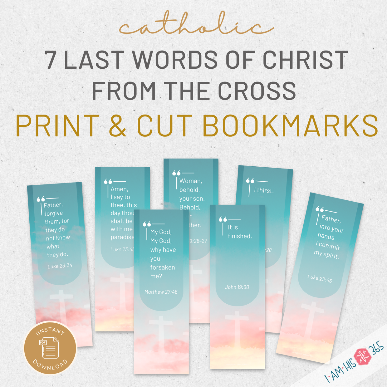 Printable Catholic Scripture Bookmarks | 7 Last Words