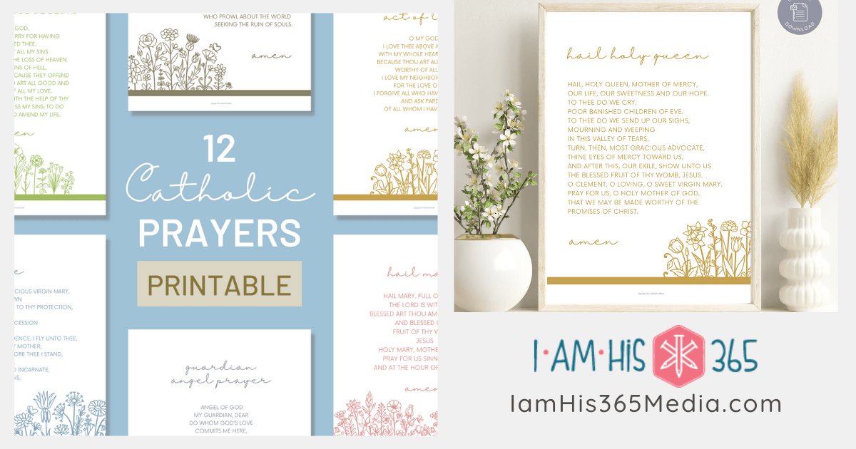 Set of 12 Catholic Prayer Art Prints - Catholic Prayer Printable, PDF ...