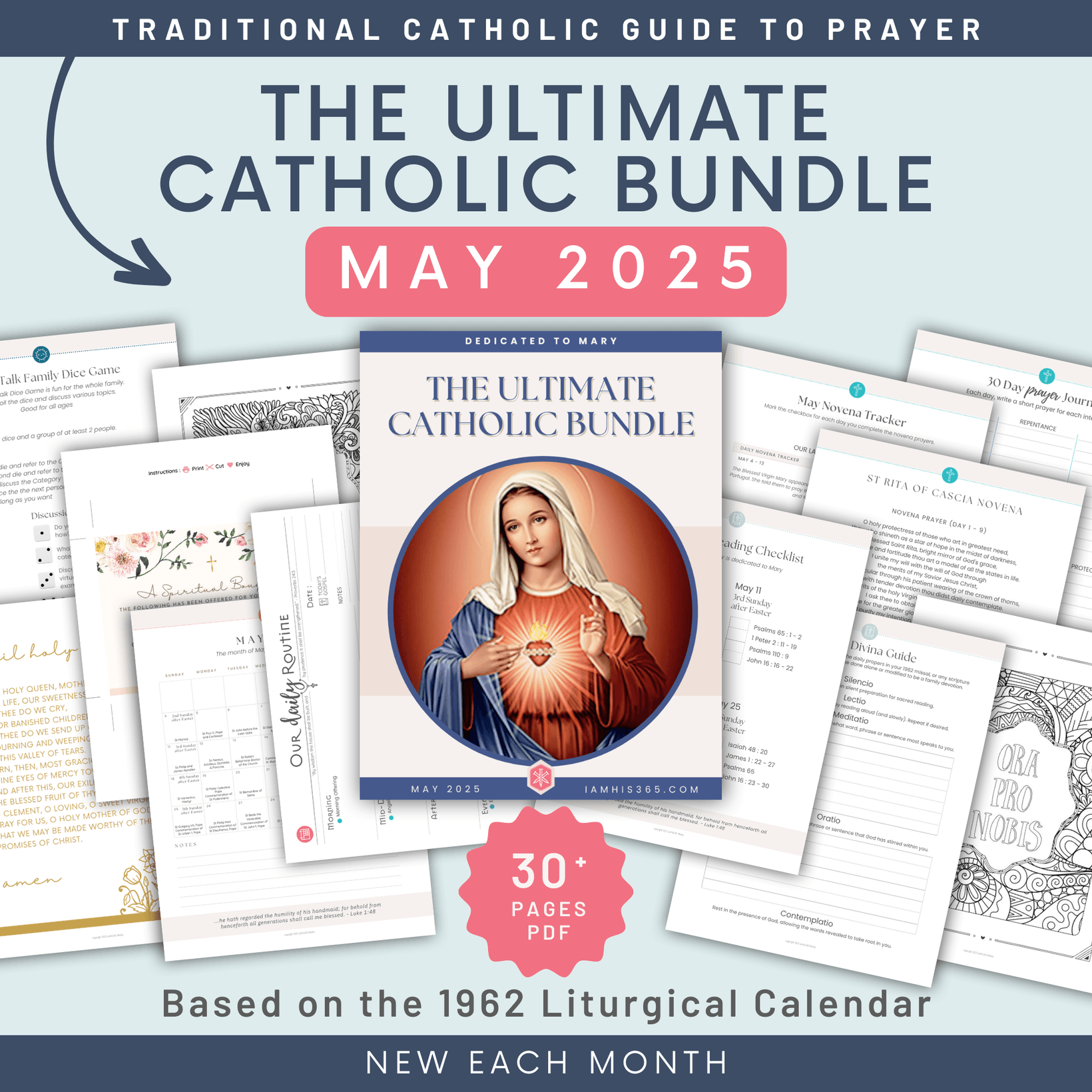 54 Day Rosary Novena Prayer Bundle with Habit Tracker : Printable ...