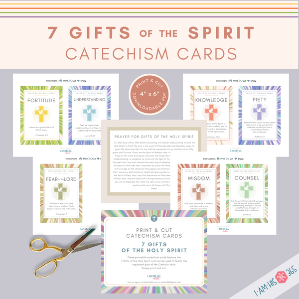 7 Gifts of the Holy Spirit Catechism Cards | Bible Ver