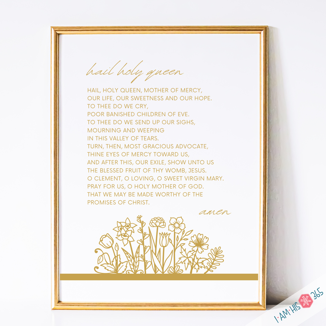 Hail Holy Queen Prayer Print - Printable Catholic Prayer , Catholic Art ...
