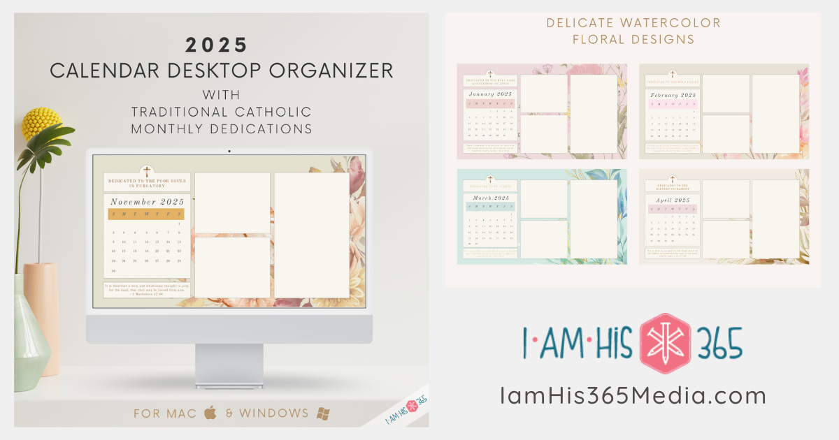 2025 Catholic Desktop Organizer Wallpaper Bundle | Monthly Desktop ...